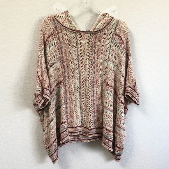 Anthropologie | Tops | Anthropologie Moth Spliced Poncho Knit Medlarge ...